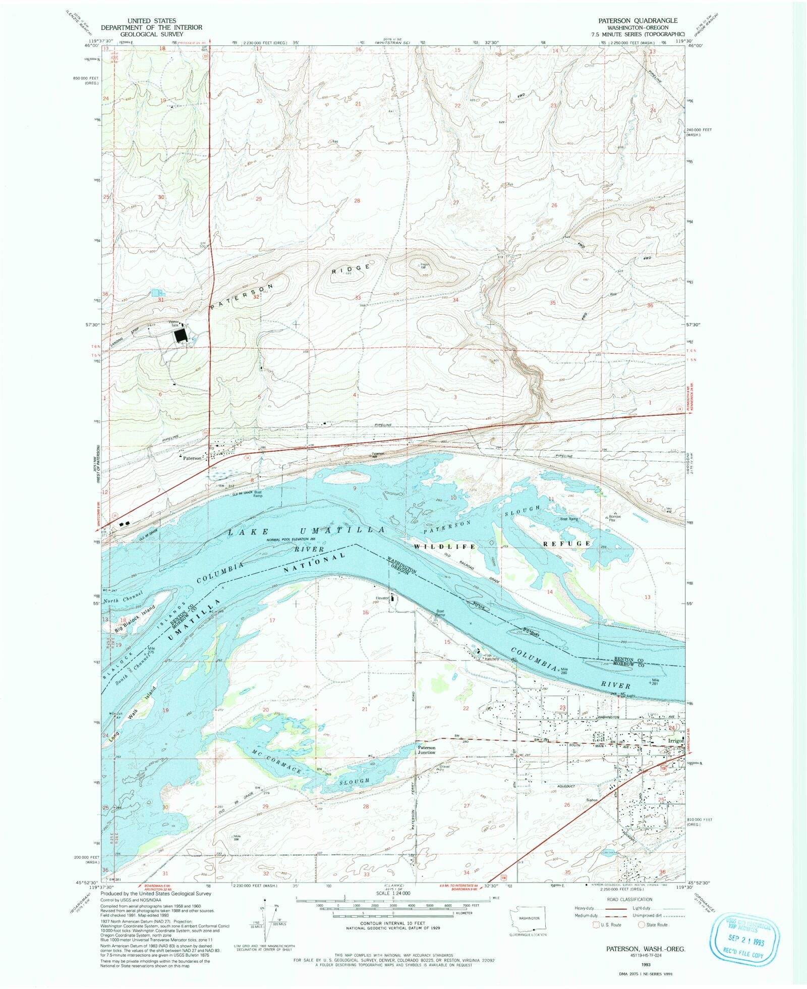 Classic USGS Paterson Washington 7.5'x7.5' Topo Map – MyTopo Map Store