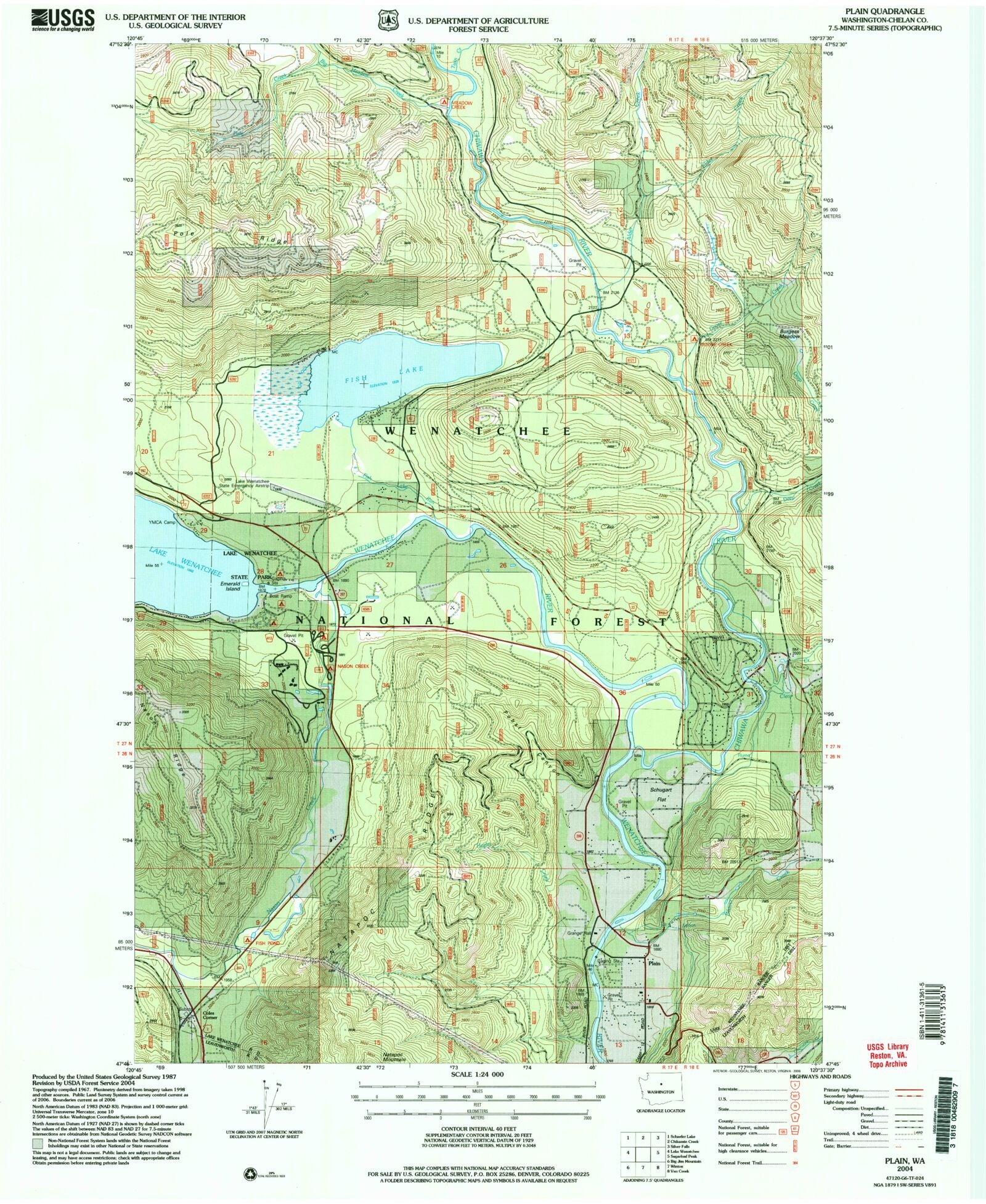 Classic USGS Plain Washington 7.5'x7.5' Topo Map – MyTopo Map Store