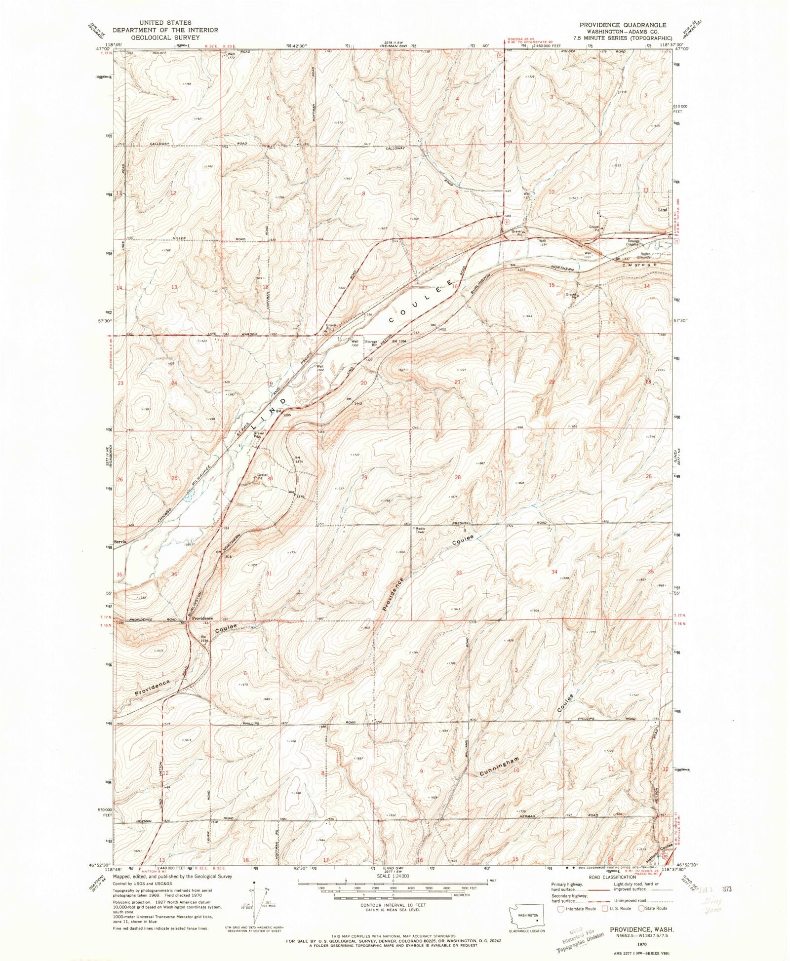 Classic USGS Providence Washington 7.5'x7.5' Topo Map – MyTopo Map Store