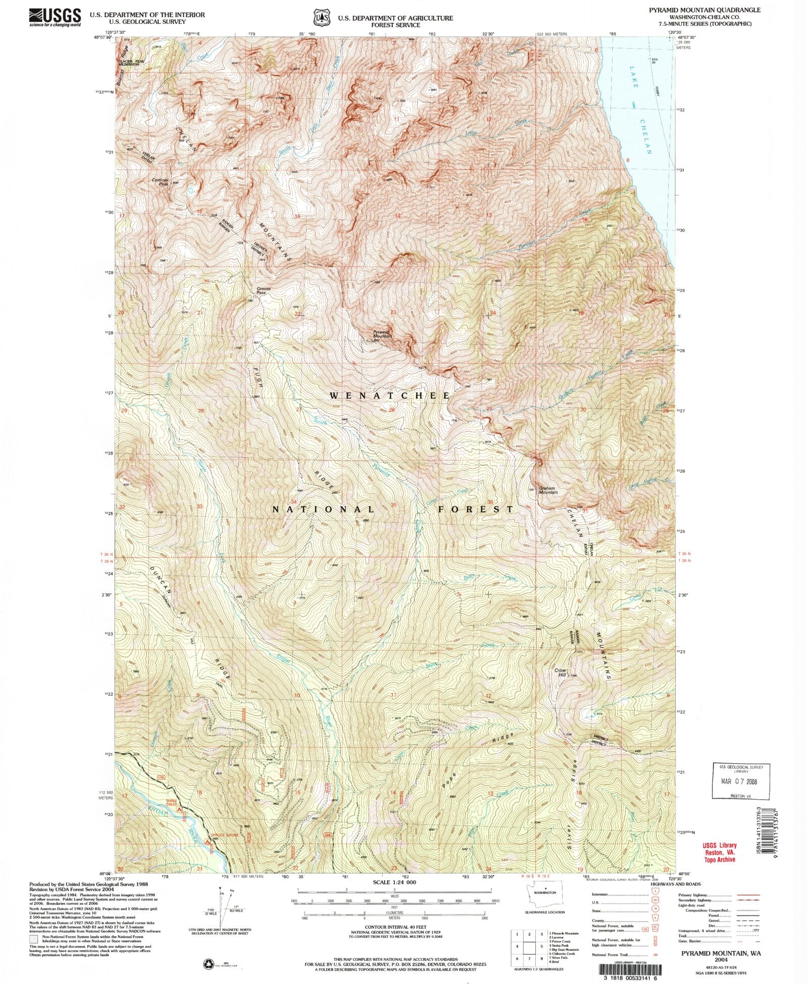Classic USGS Pyramid Mountain Washington 7.5'x7.5' Topo Map – MyTopo ...
