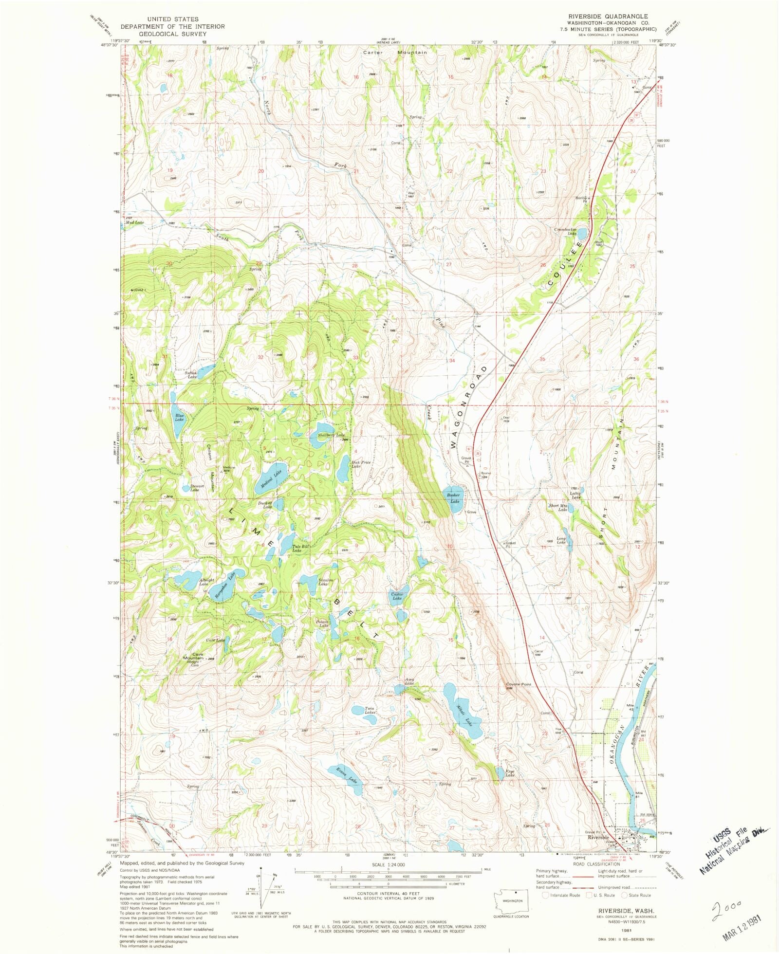 Classic USGS Riverside Washington 7.5'x7.5' Topo Map – MyTopo Map Store