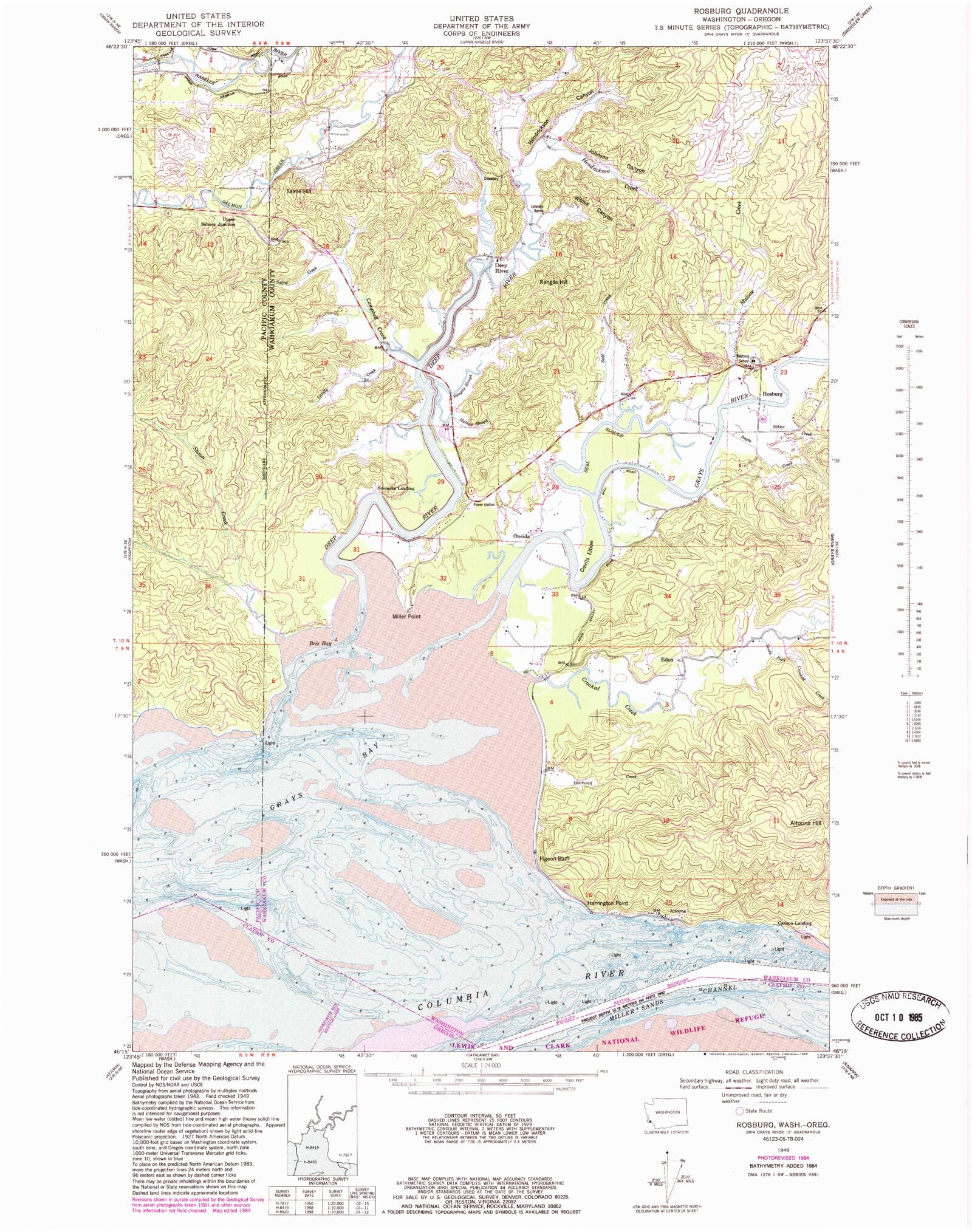 Classic USGS Rosburg Washington 7.5'x7.5' Topo Map – MyTopo Map Store