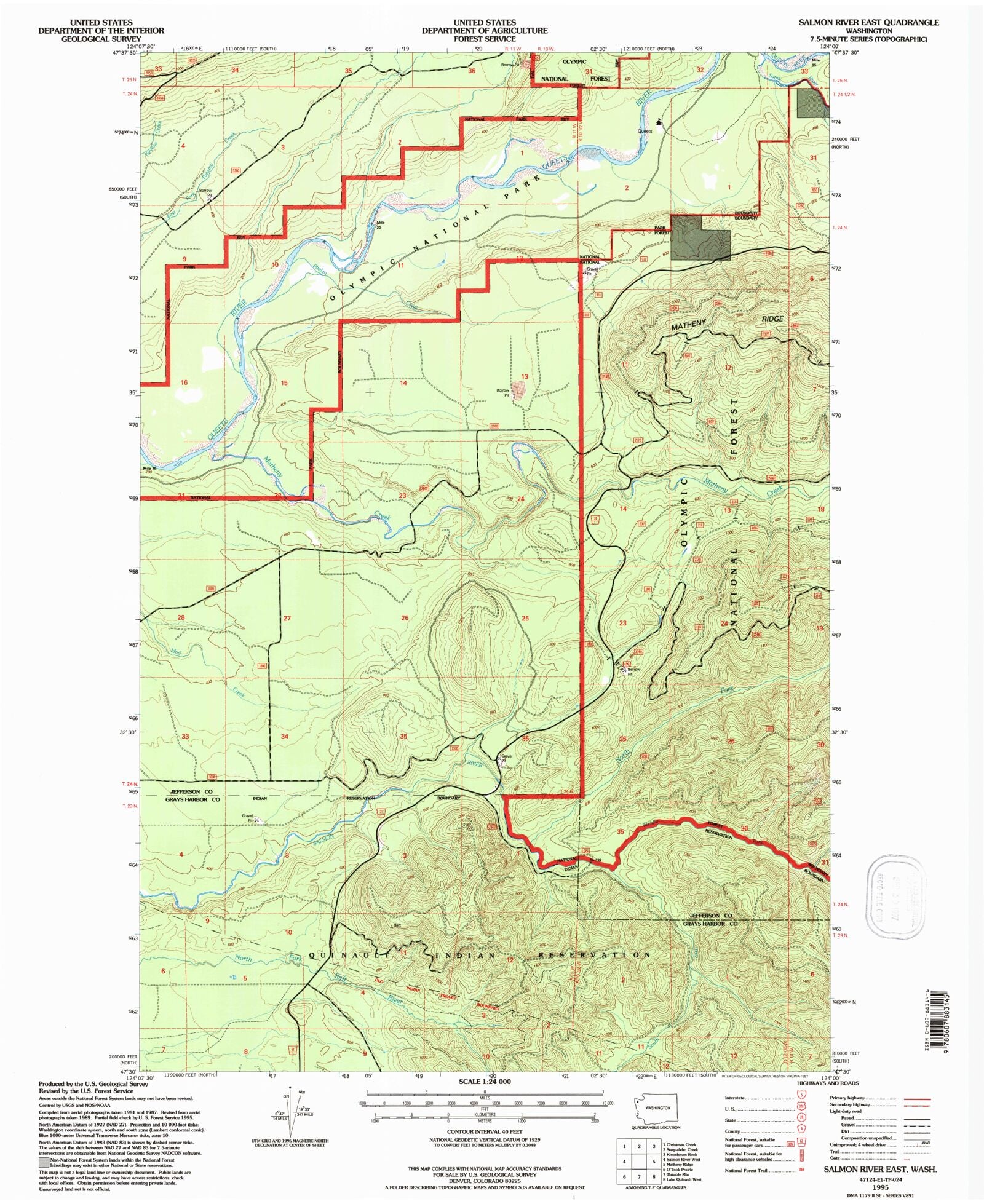 Classic USGS Salmon River East Washington 7.5'x7.5' Topo Map – MyTopo ...