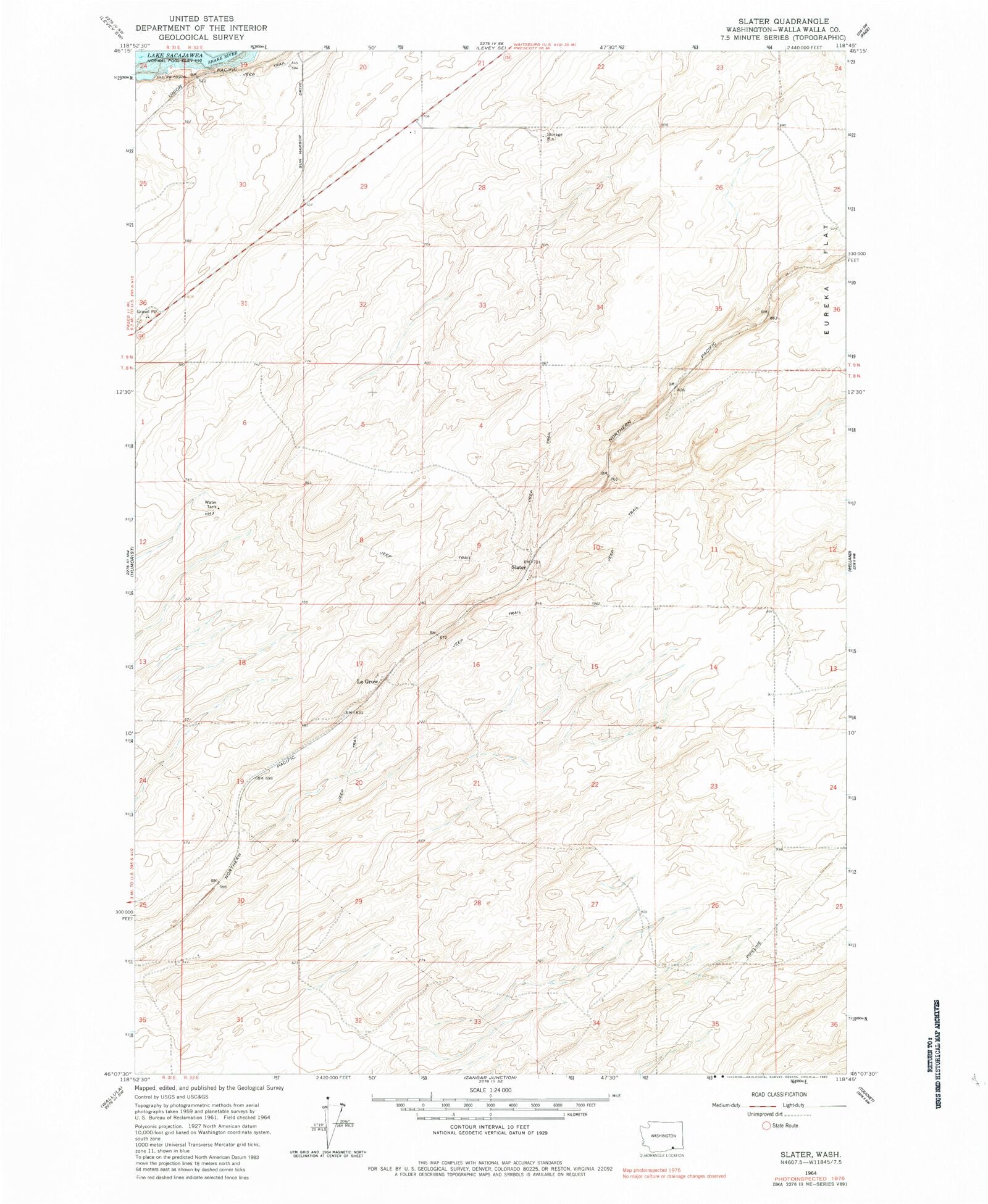 Classic USGS Slater Washington 7.5'x7.5' Topo Map – MyTopo Map Store