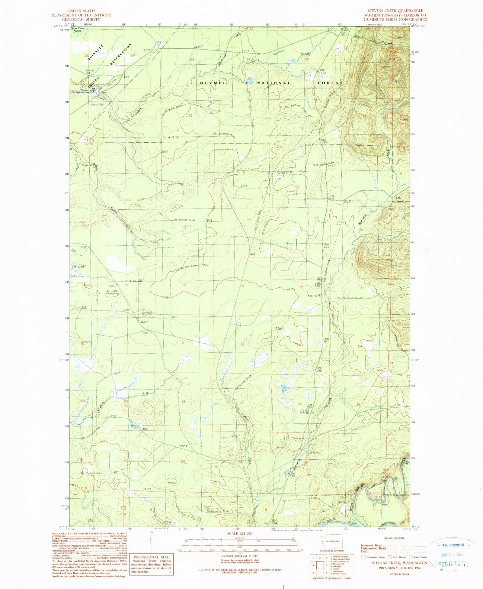 Classic USGS Stevens Creek Washington 7.5'x7.5' Topo Map – MyTopo Map Store