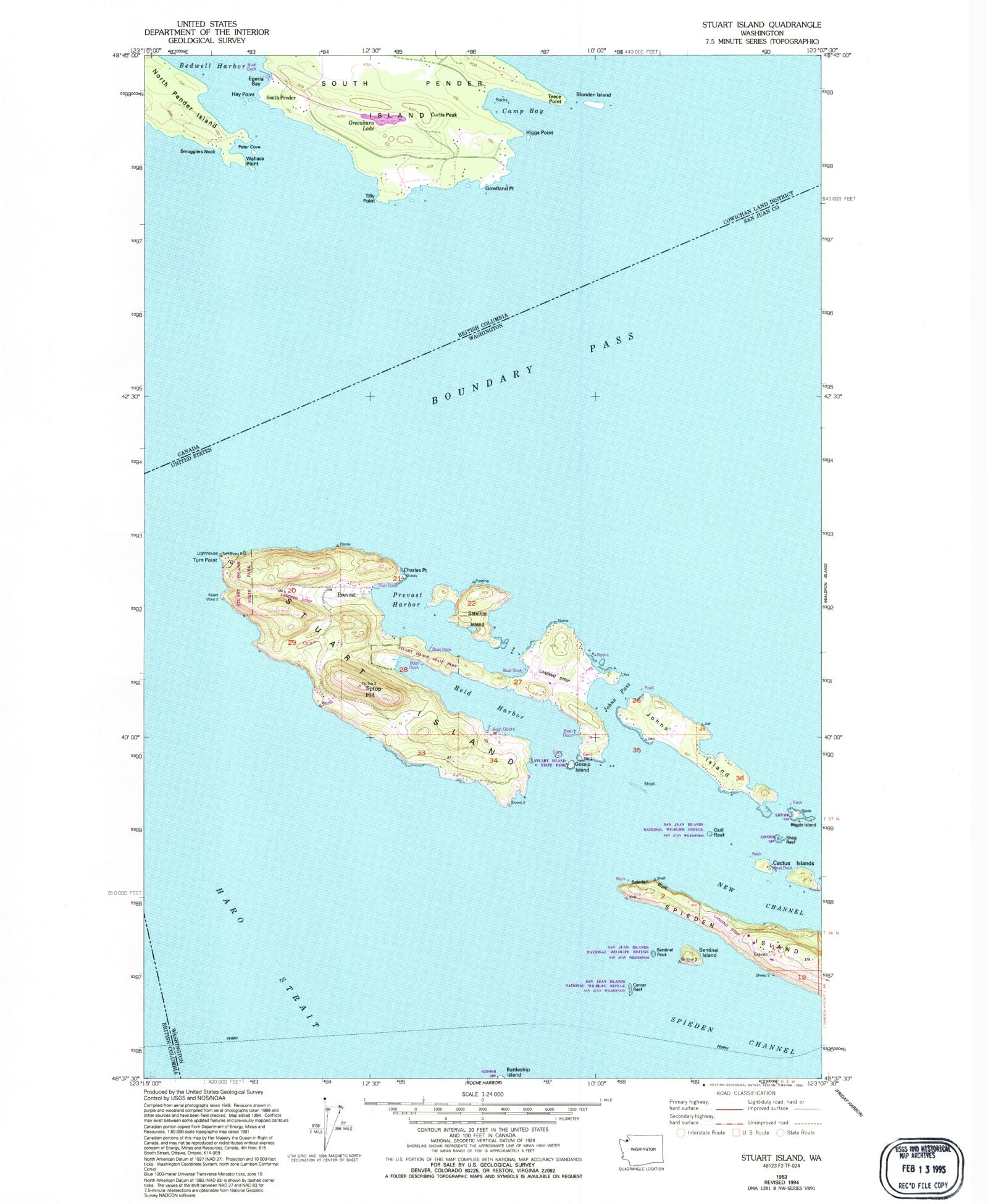 Classic USGS Stuart Island Washington 7.5'x7.5' Topo Map – MyTopo Map Store