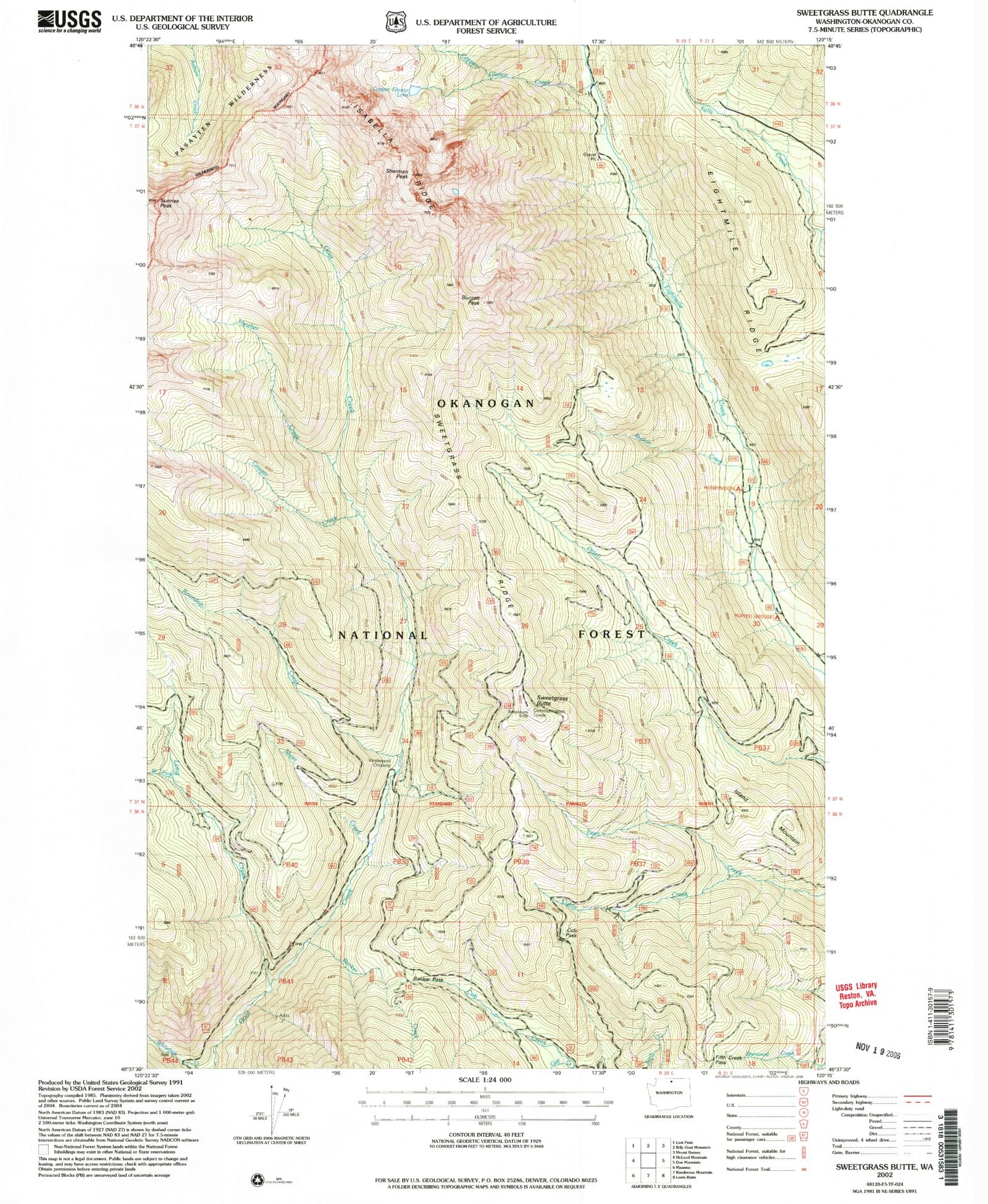 Classic USGS Sweetgrass Butte Washington 7.5'x7.5' Topo Map – MyTopo ...