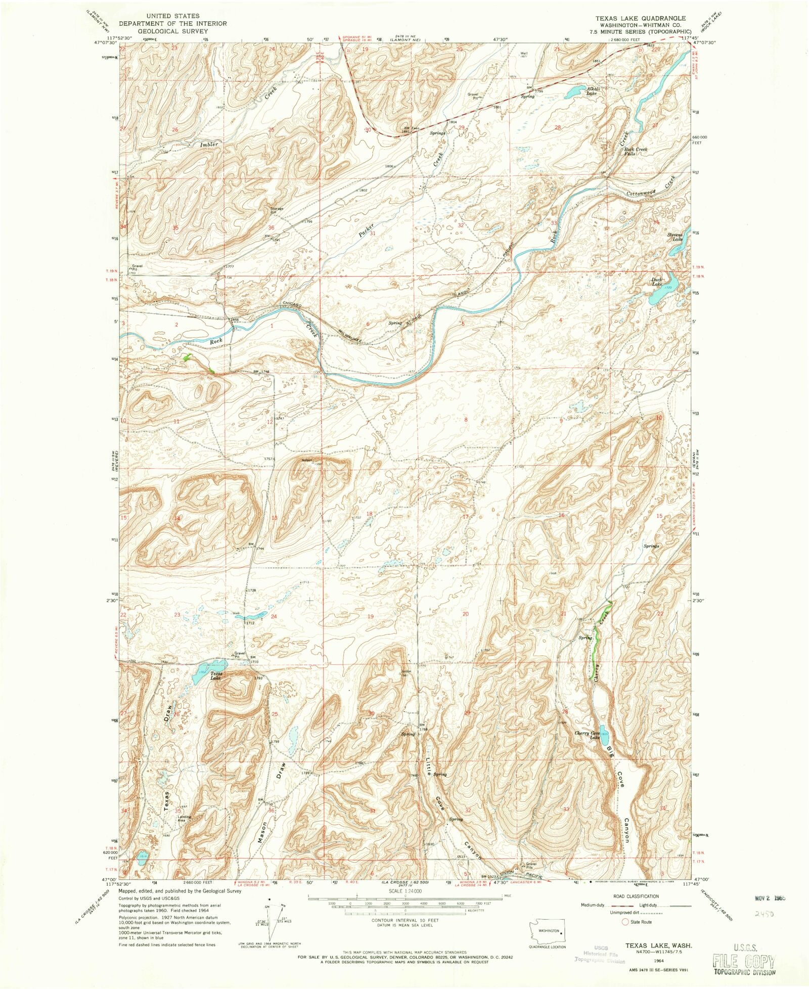 Classic USGS Texas Lake Washington 7.5'x7.5' Topo Map – MyTopo Map Store