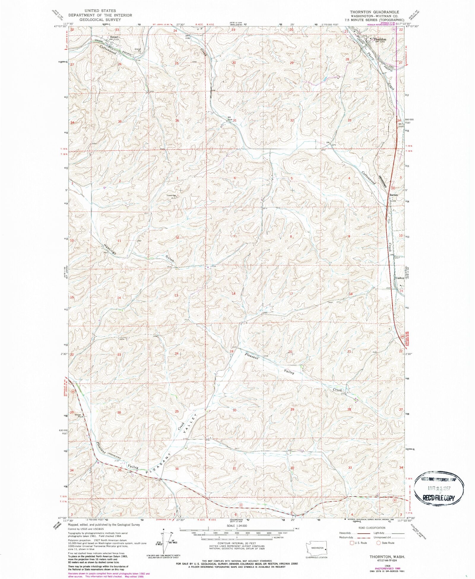 Classic USGS Thornton Washington 7.5'x7.5' Topo Map – MyTopo Map Store