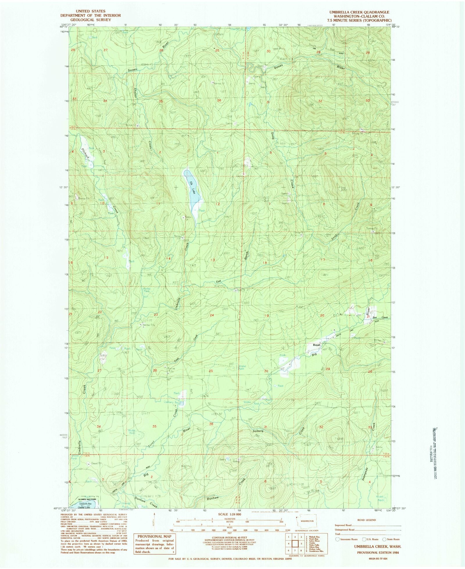 Classic USGS Umbrella Creek Washington 7.5'x7.5' Topo Map – MyTopo Map ...