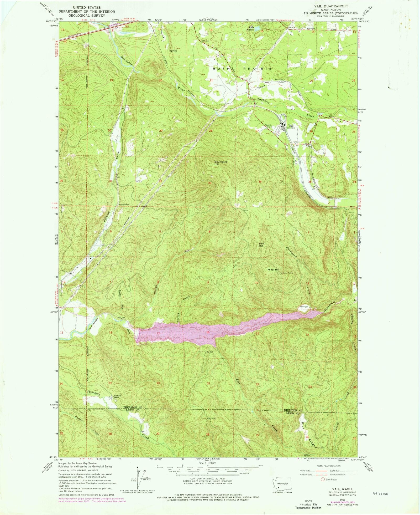 Classic USGS Vail Washington 7.5'x7.5' Topo Map – MyTopo Map Store