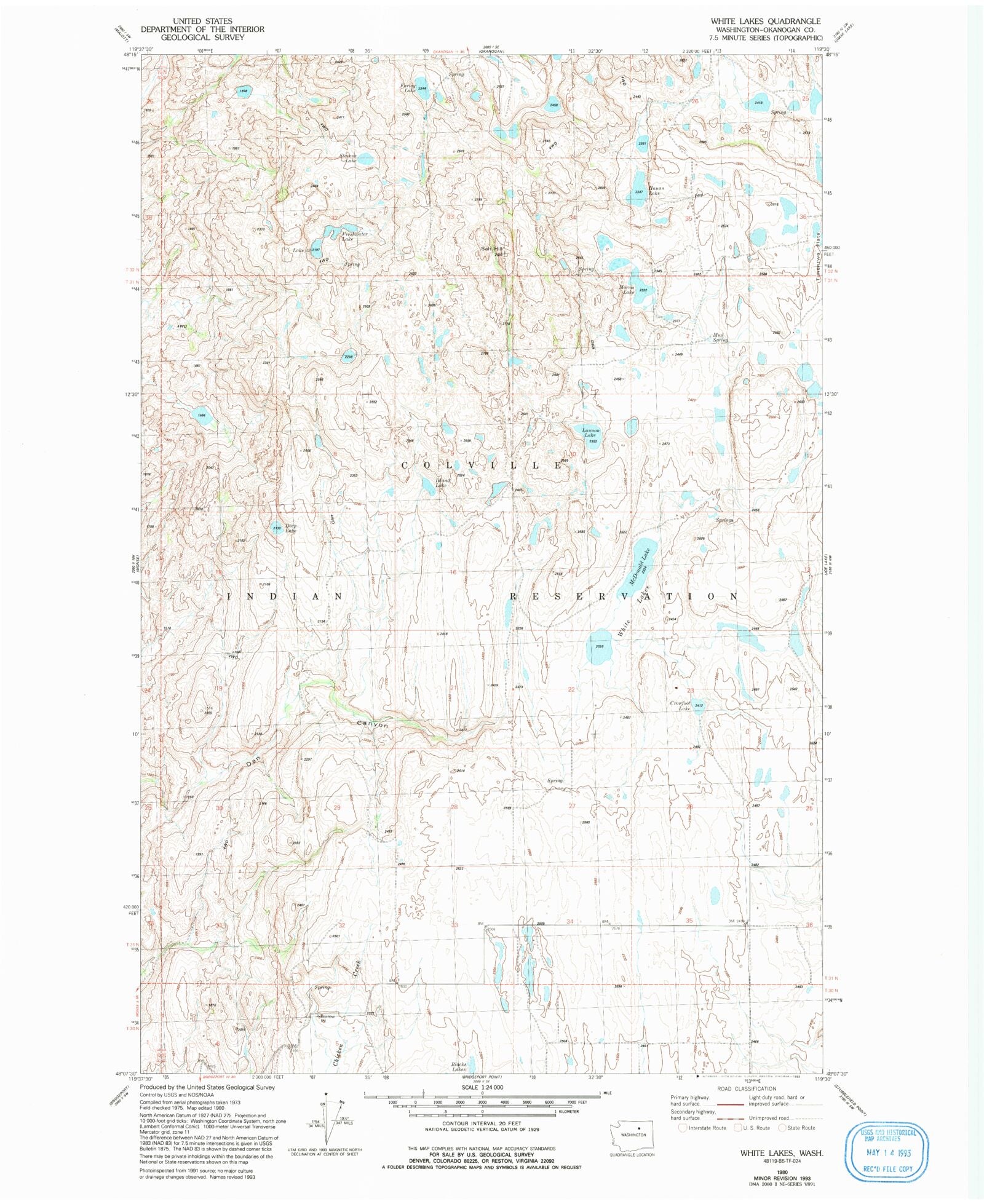 Classic USGS White Lakes Washington 7.5'x7.5' Topo Map – MyTopo Map Store