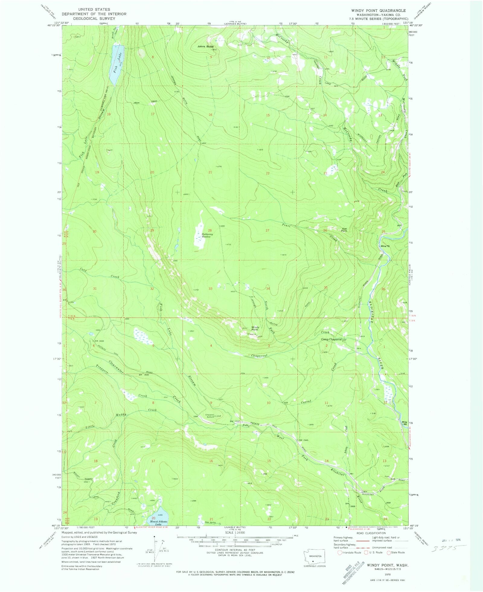 Classic USGS Windy Point Washington 7.5'x7.5' Topo Map – MyTopo Map Store
