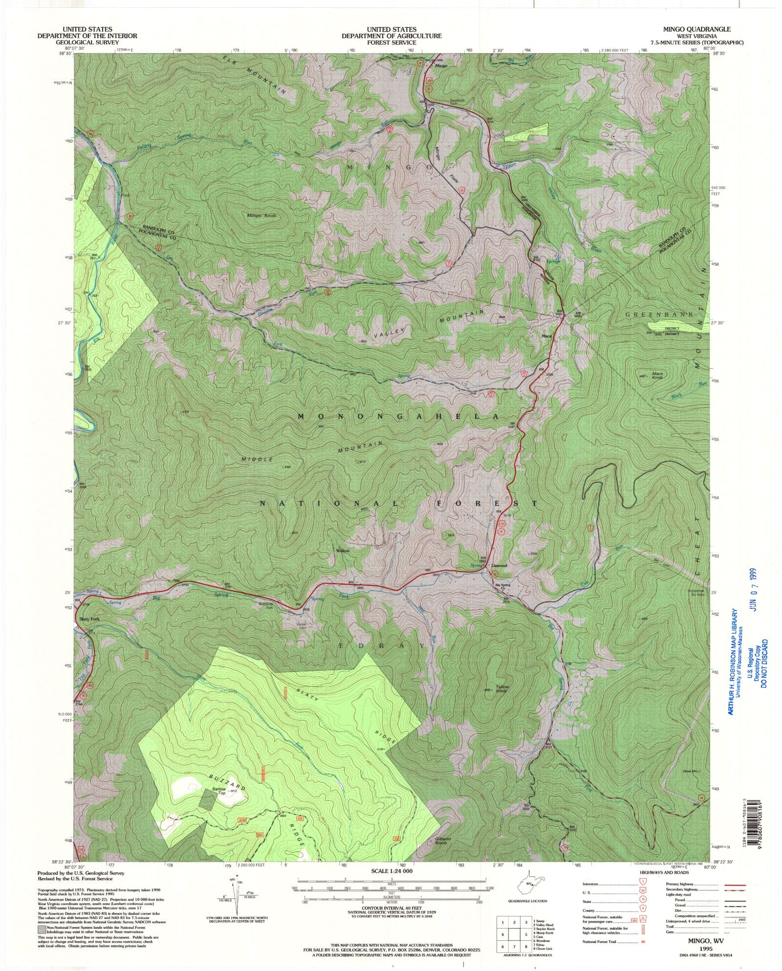 Classic USGS Mingo West Virginia 7.5'x7.5' Topo Map – MyTopo Map Store