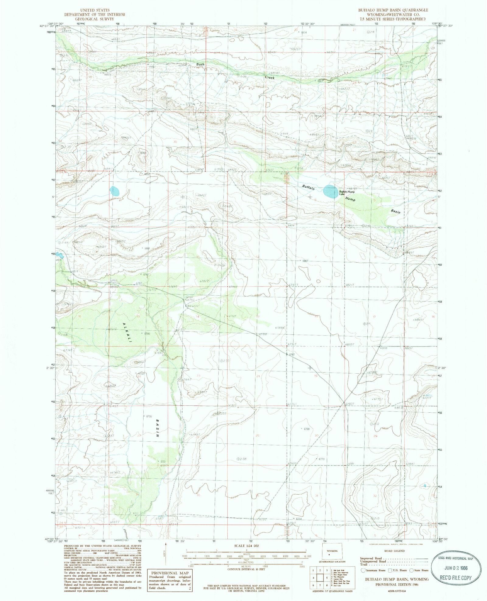 Classic USGS Buffalo Hump Basin Wyoming 7.5'x7.5' Topo Map – MyTopo Map Store