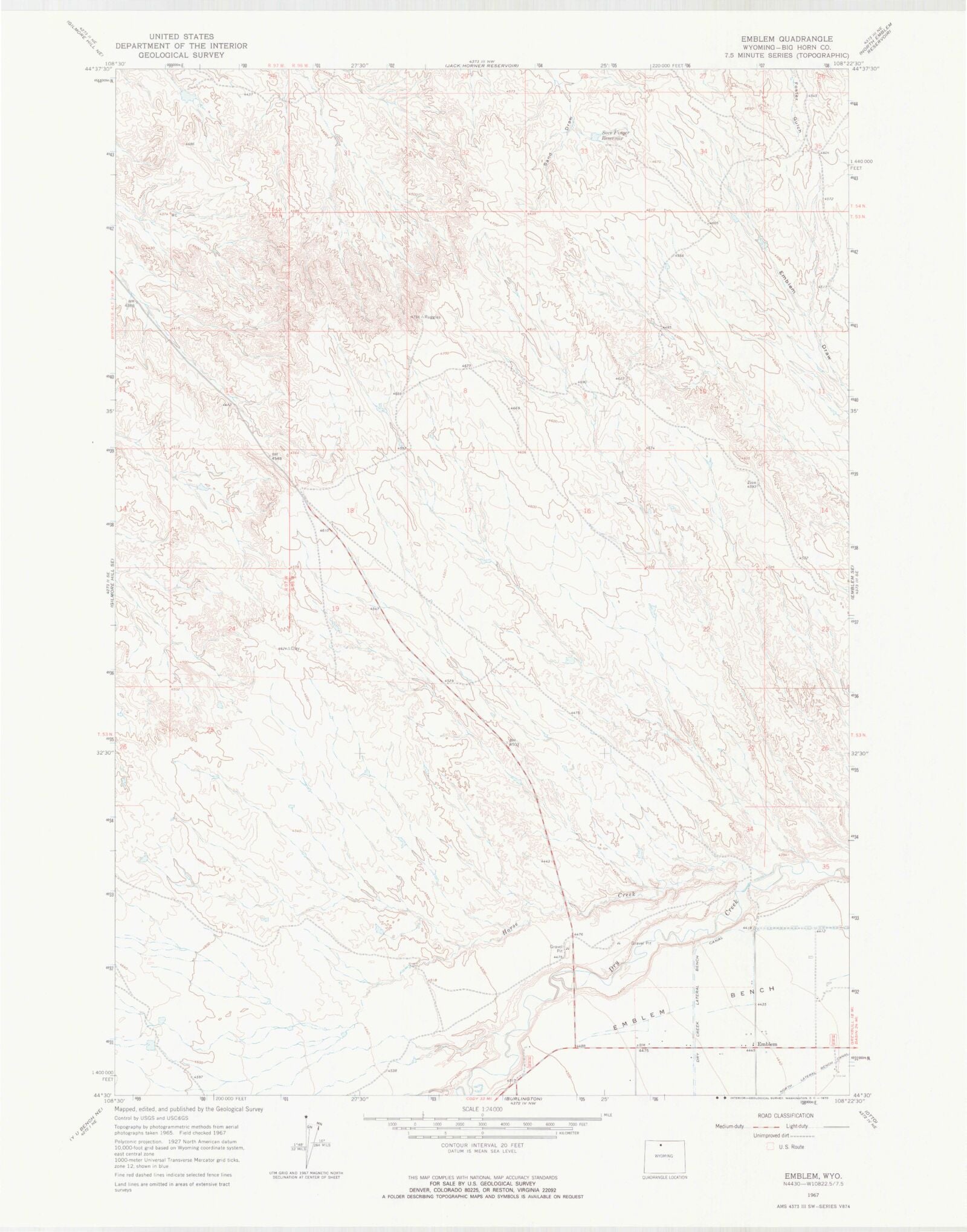 Classic USGS Emblem Wyoming 7.5'x7.5' Topo Map – MyTopo Map Store