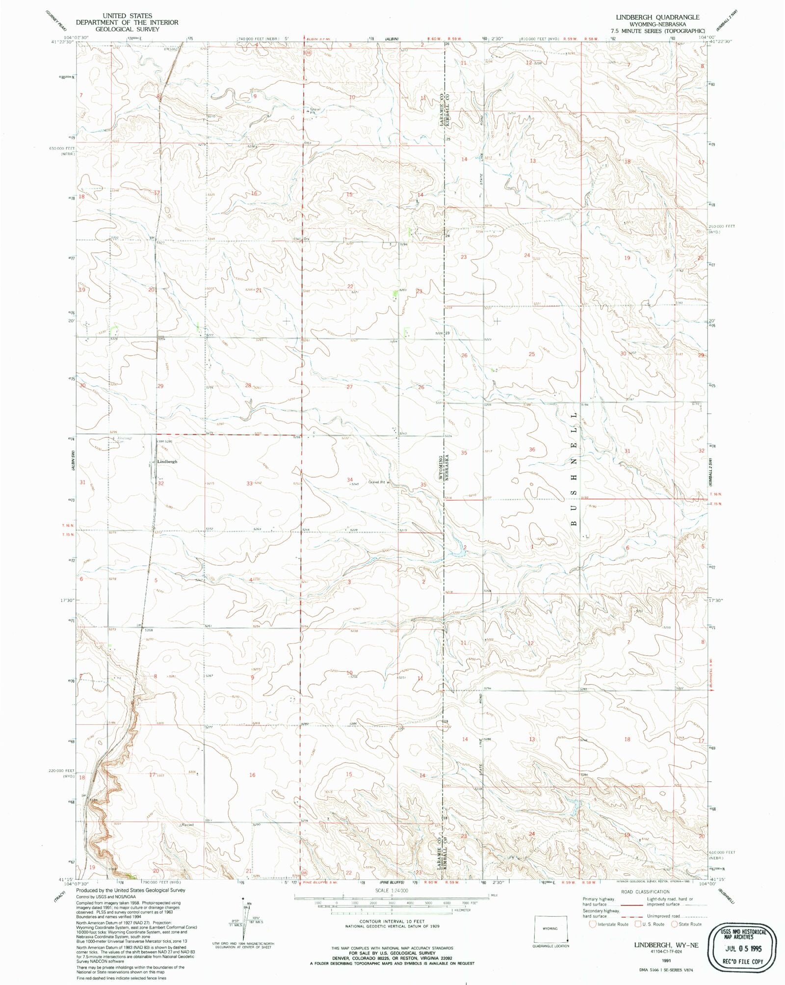 Classic USGS Lindbergh Wyoming 7.5'x7.5' Topo Map – MyTopo Map Store