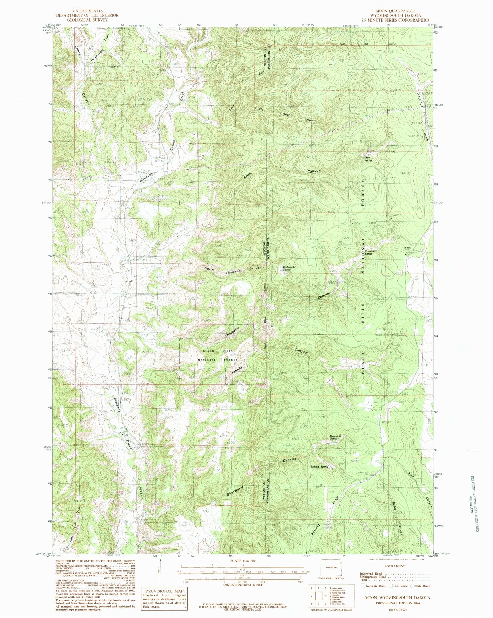 Classic USGS Moon South Dakota 7.5'x7.5' Topo Map – MyTopo Map Store