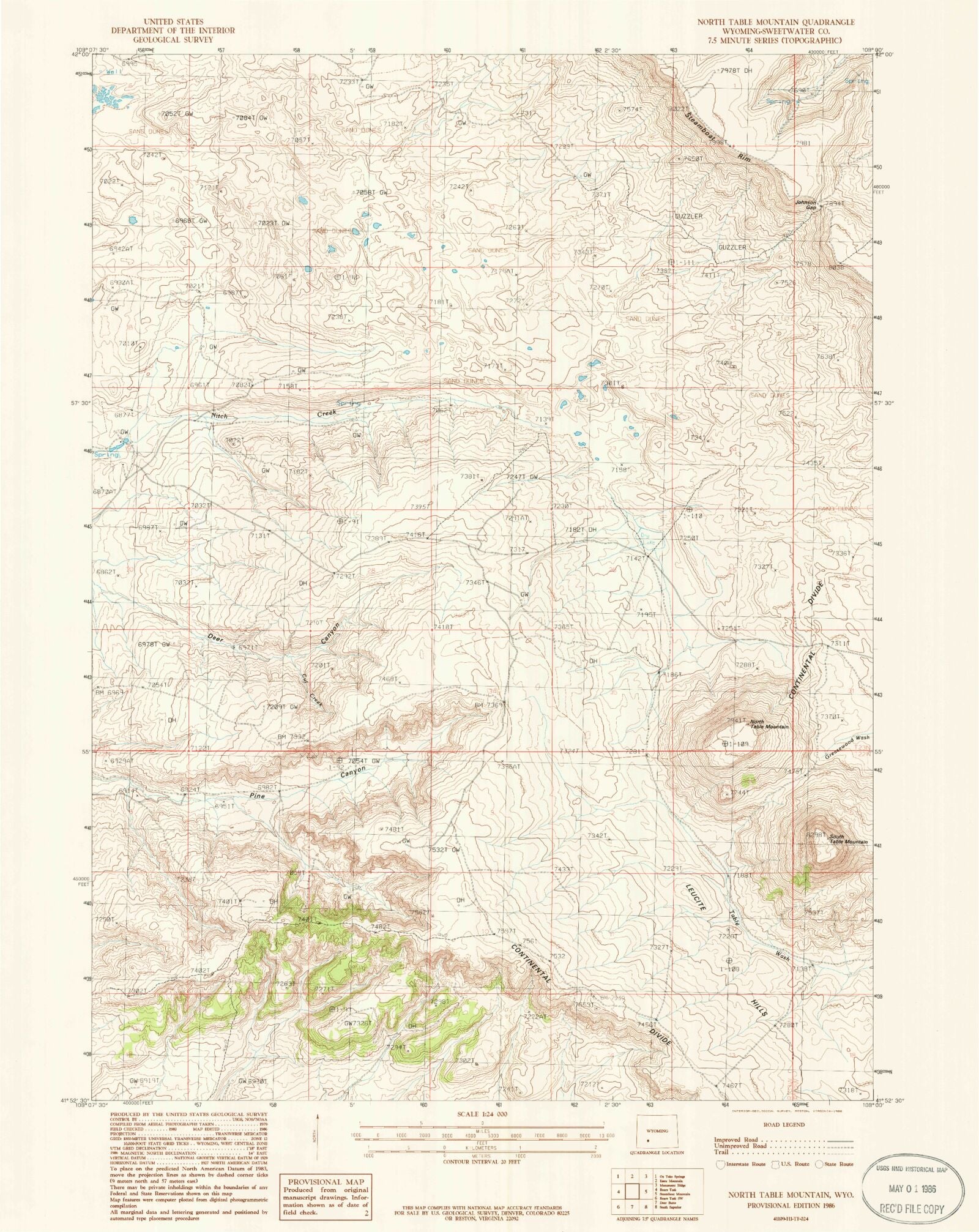 Classic USGS North Table Mountain Wyoming 7.5'x7.5' Topo Map – MyTopo ...