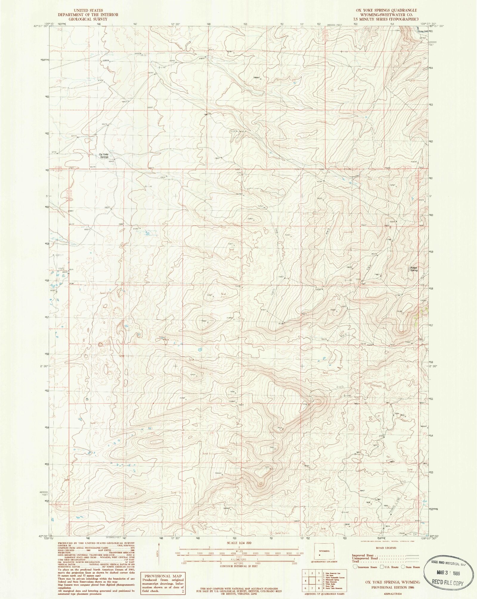 Classic USGS Ox Yoke Springs Wyoming 7.5'x7.5' Topo Map – MyTopo Map Store