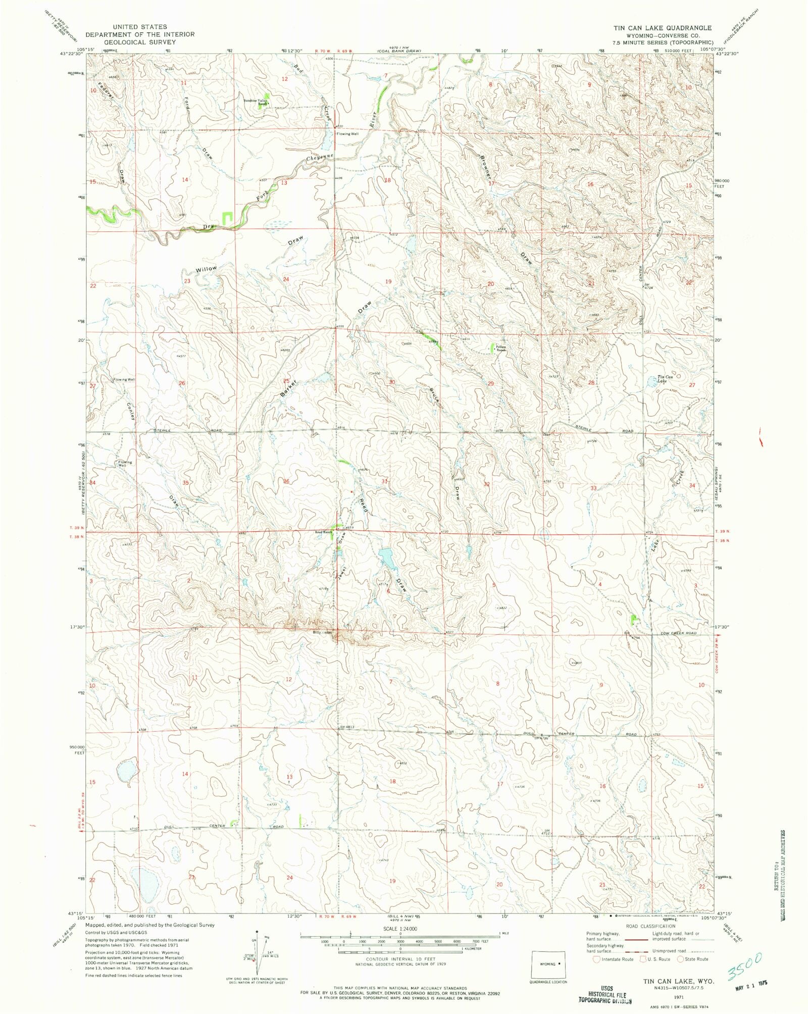 Classic USGS Tin Can Lake Wyoming 7.5'x7.5' Topo Map – MyTopo Map Store